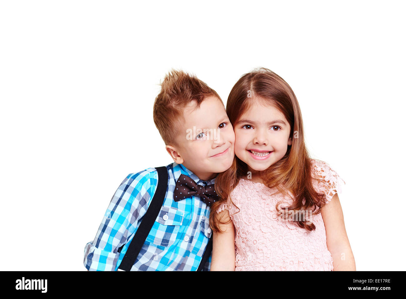 Touching portrait of little friends Stock Photo - Alamy