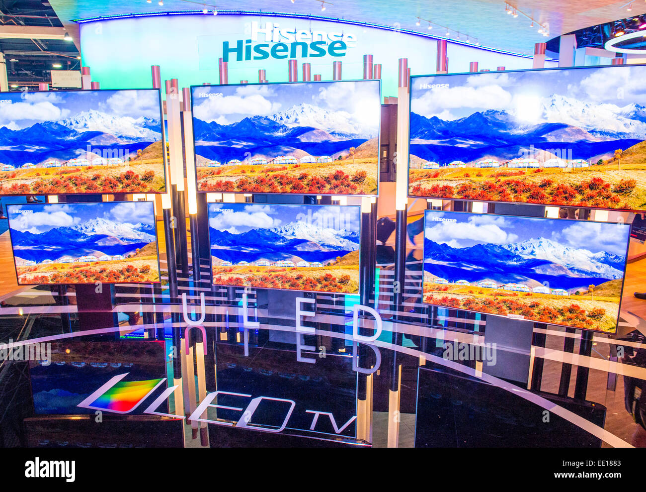 The Hisense booth at the CES show held in Las Vegas Stock Photo - Alamy