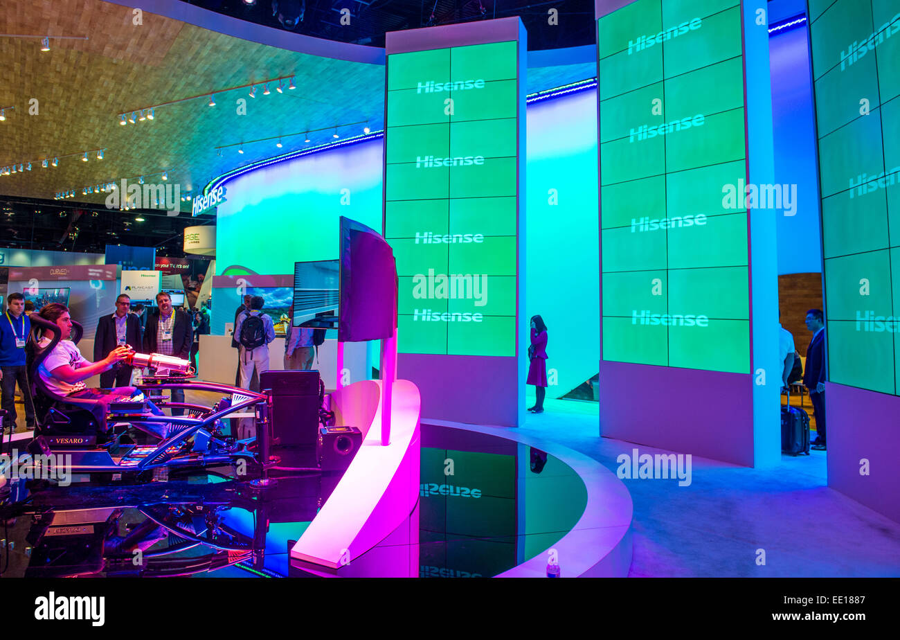 The Hisense booth at the CES show held in Las Vegas Stock Photo - Alamy