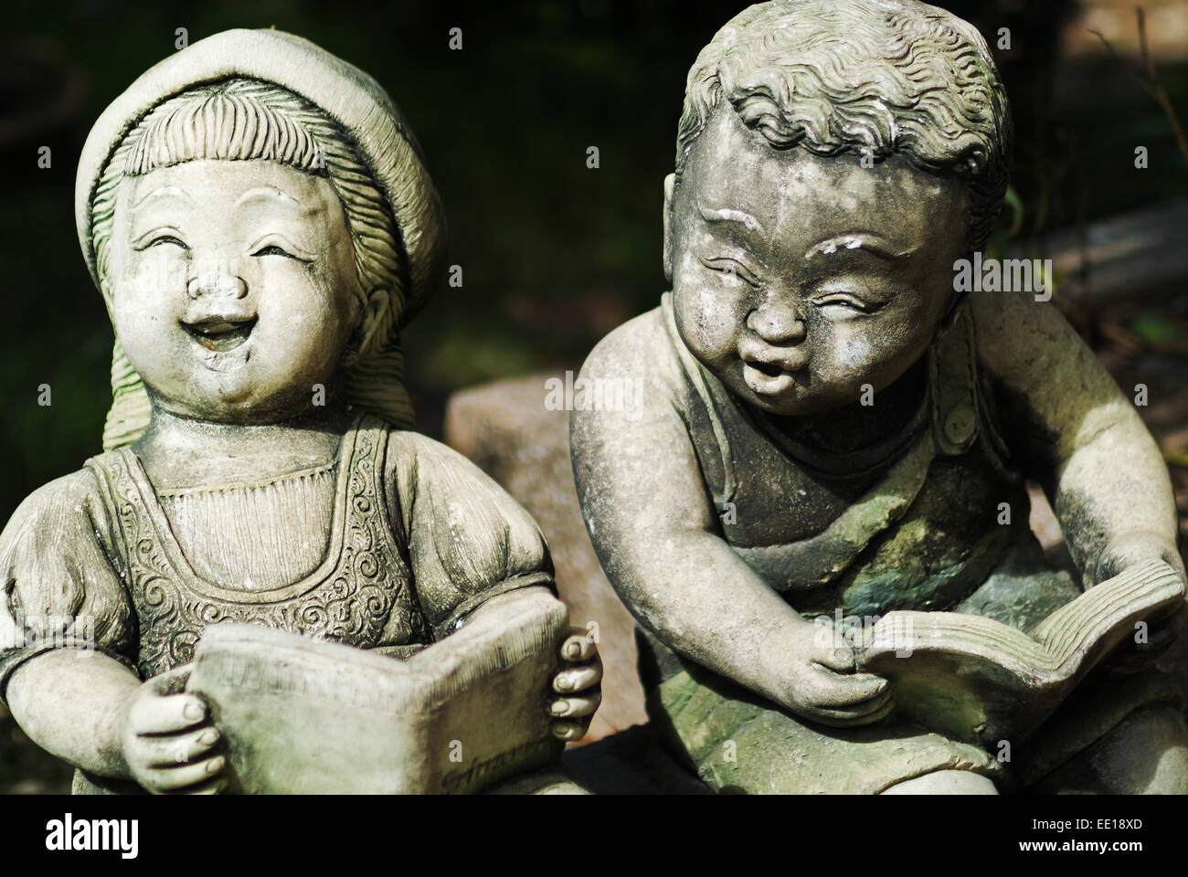 Childen Stone reader nature place Stock Photo - Alamy