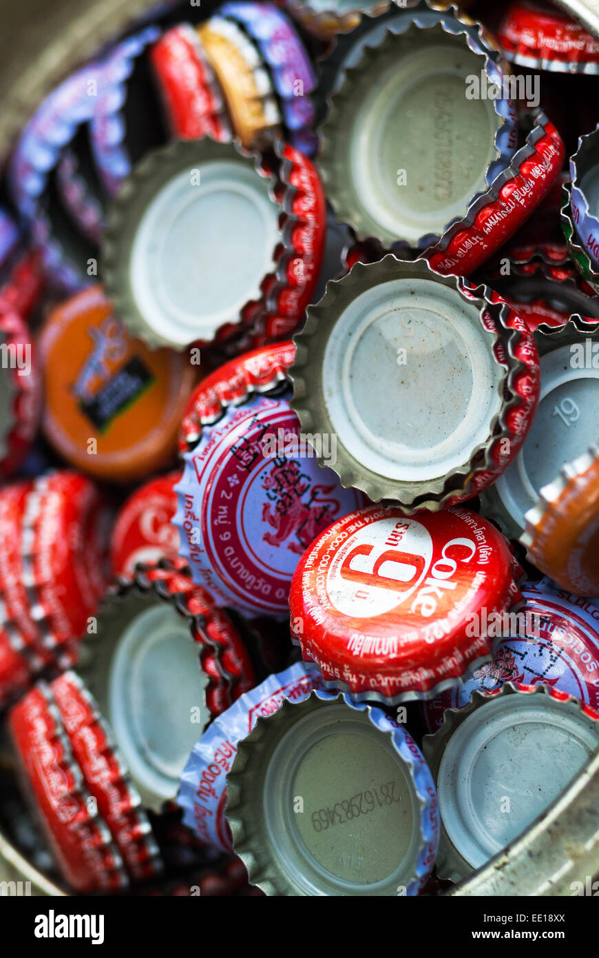 Coca Cola, Fanta, Sprite, Cappy Schweppes metal Cap Stock Photo - Alamy