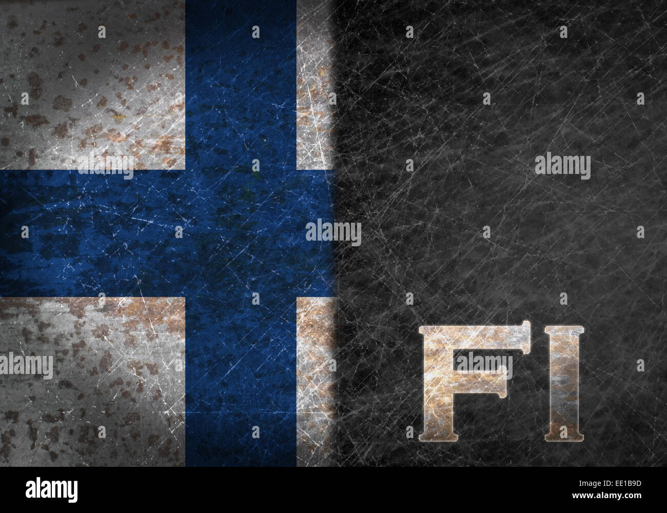Old rusty metal sign with a flag and country abbreviation - Finland ...