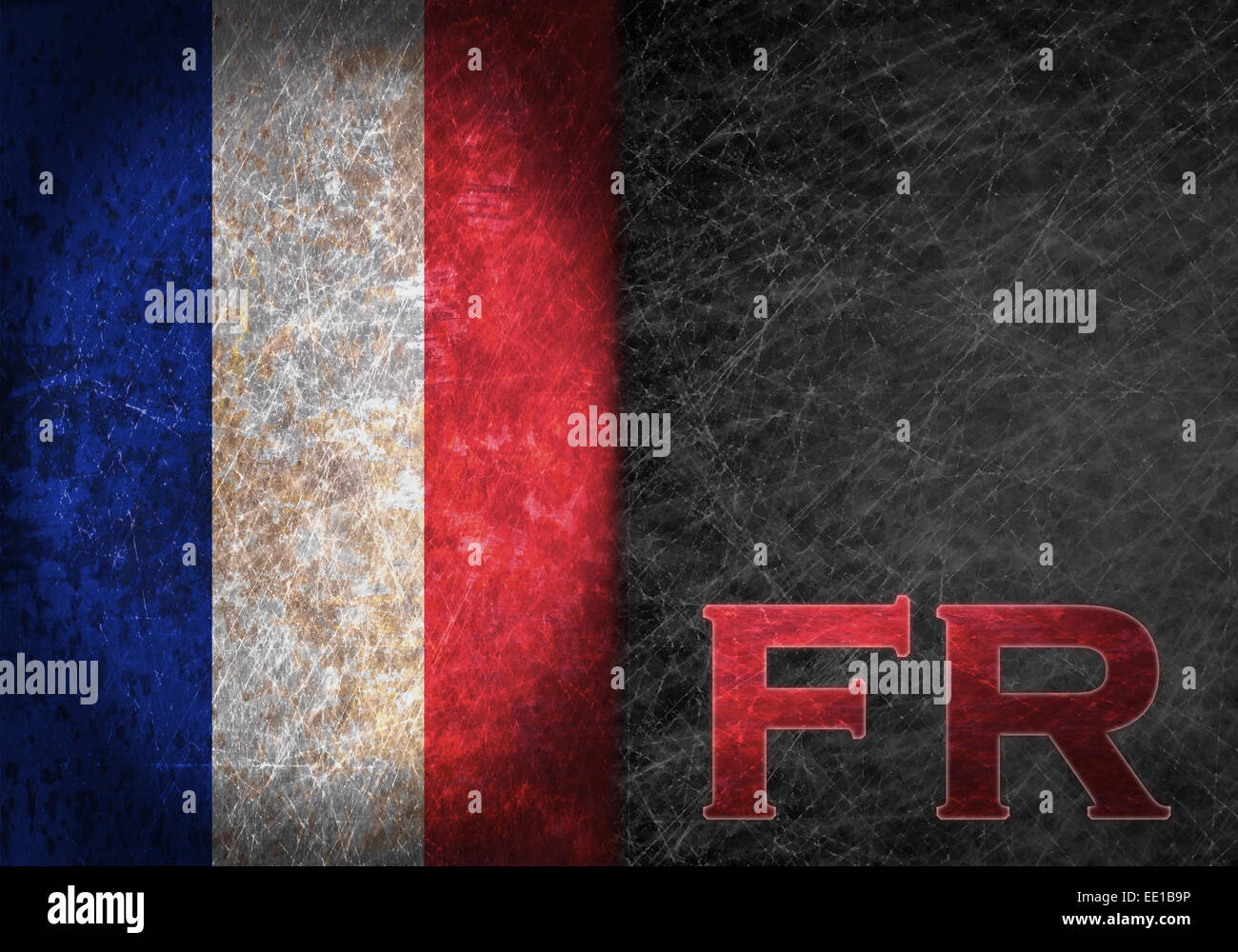 Old rusty metal sign with a flag and country abbreviation - France ...