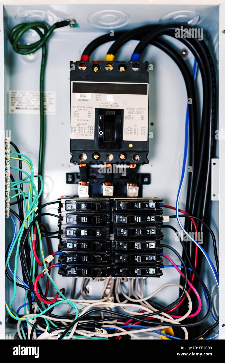 Electricity circuit breakers (fuse box Stock Photo - Alamy