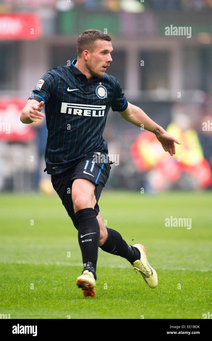 Milan, Italy. 11th Jan, 2015. Lukas Podolski (Inter) Football/Soccer ...