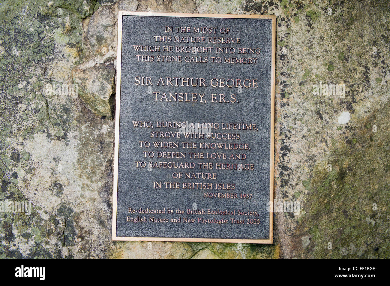 Arthur tansley memorial hi-res stock photography and images - Alamy
