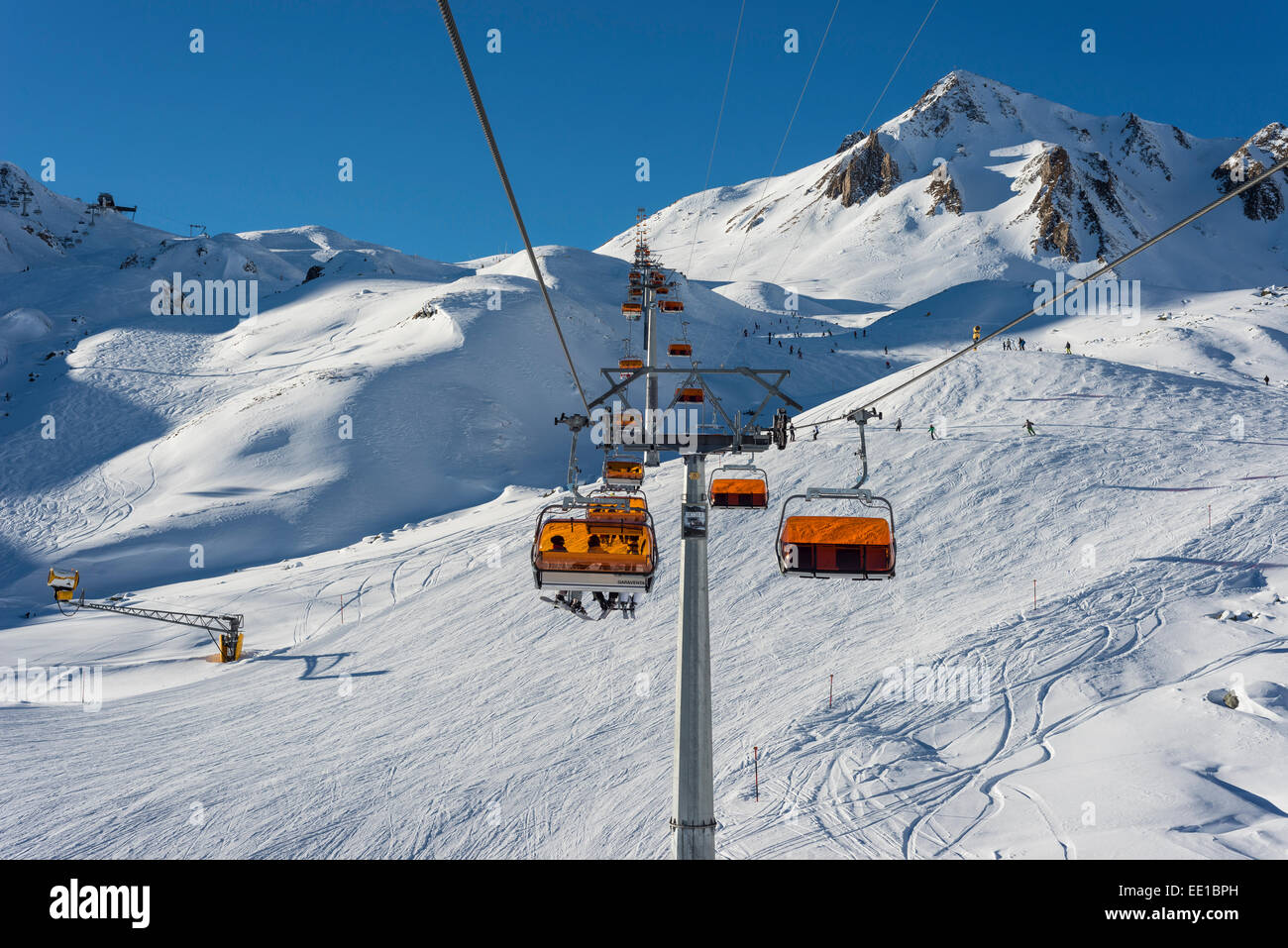 Skiing area silvretta ski arena samnaun ischgl hi-res stock photography ...