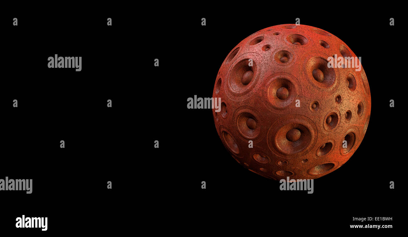 3d red speaker sound system planet over black Stock Photo - Alamy