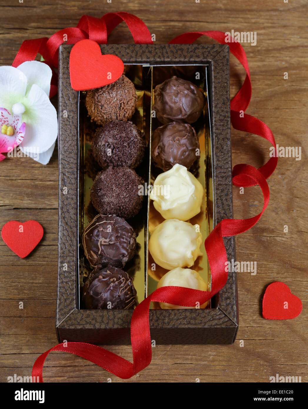 delicious gourmet chocolate candy sweet present on holiday Stock Photo ...