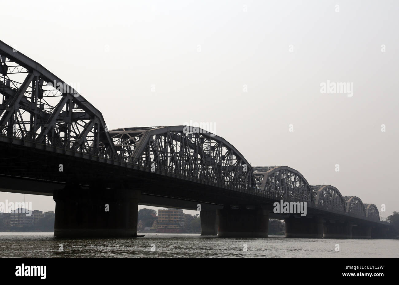 Bridge across the river, Vivekananda Setu, Kolkata, West Bengal, India ...