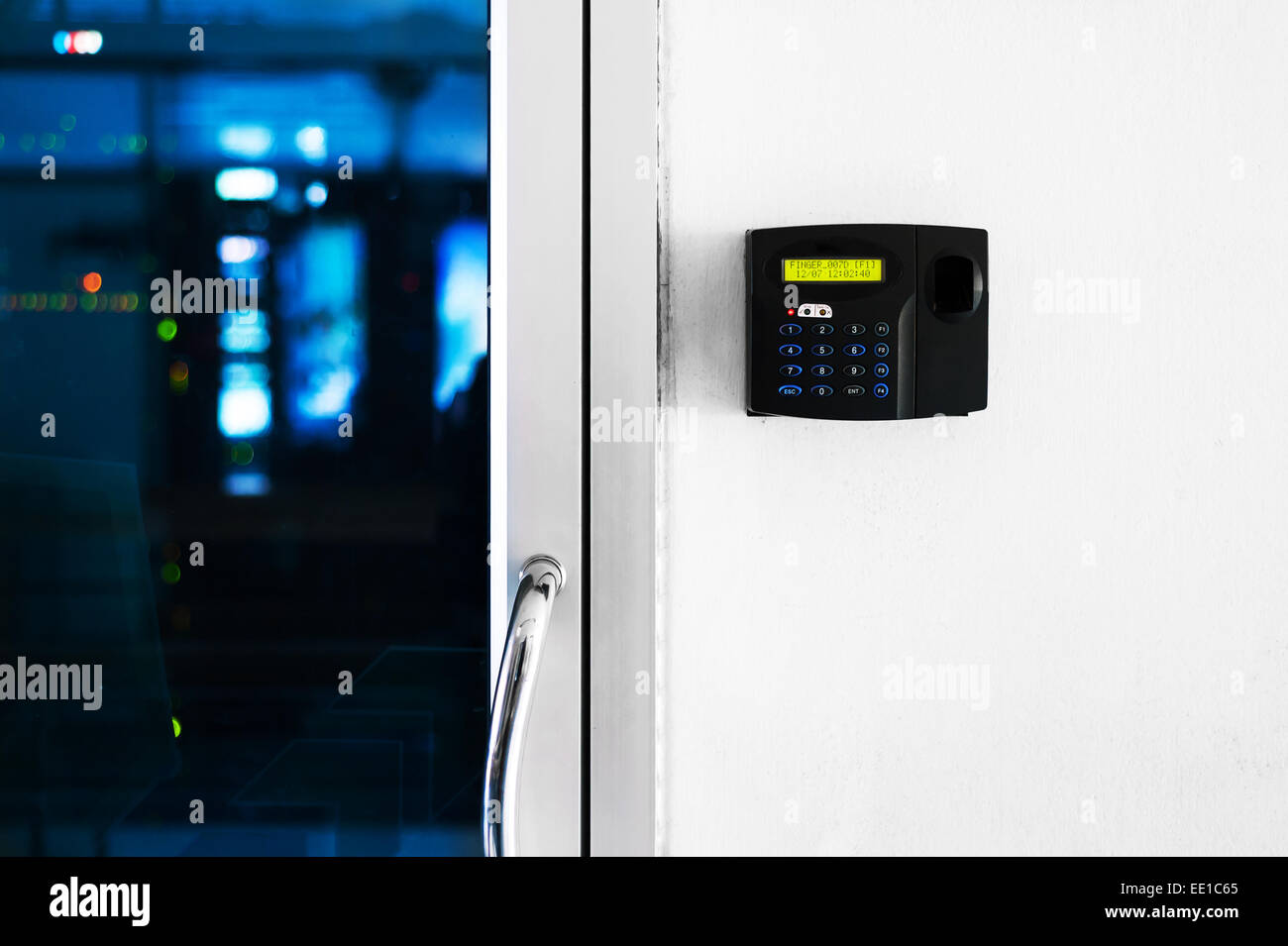 An Fingerprint machine server safety Stock Photo - Alamy