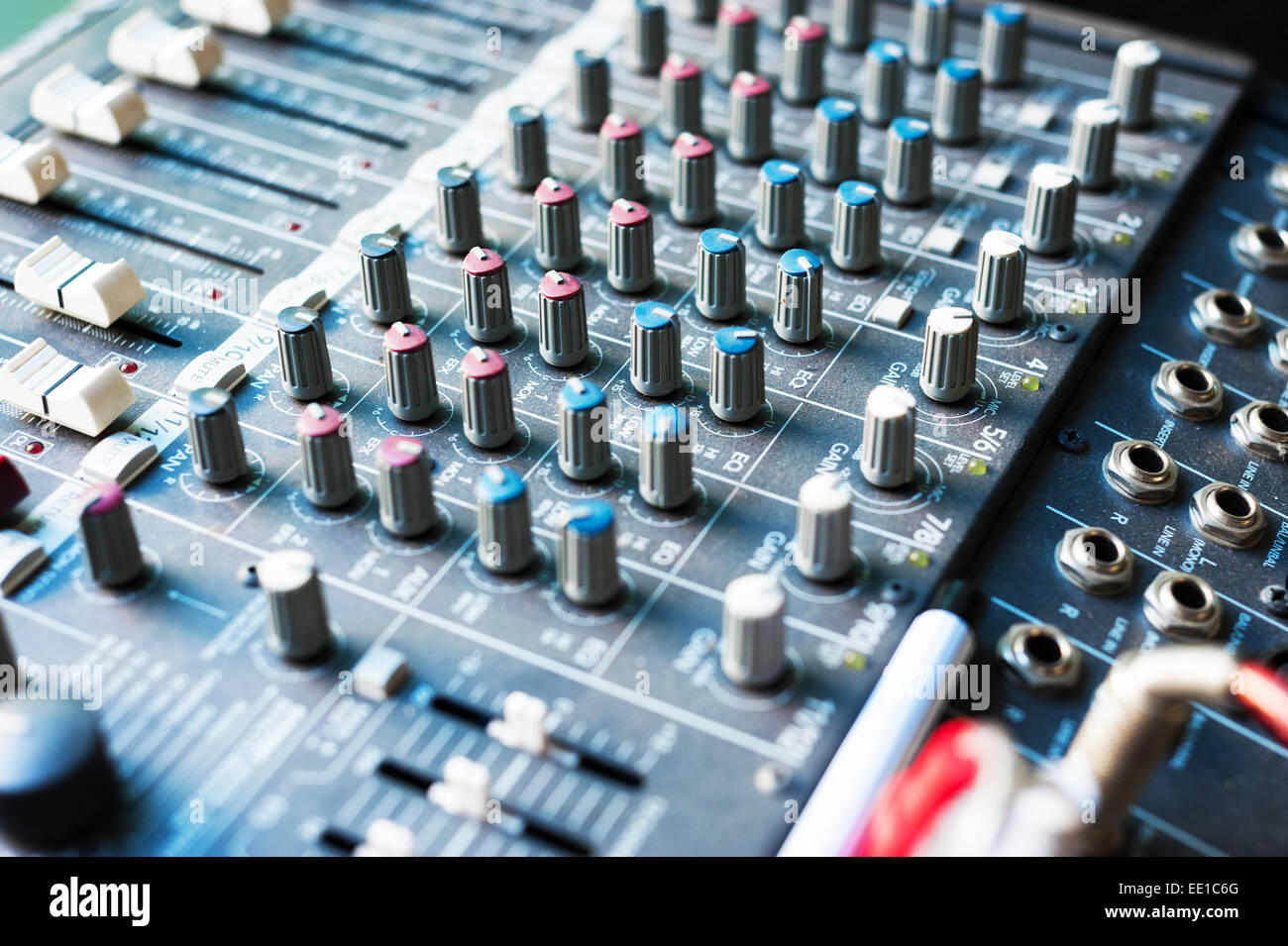 Audio mixing table Stock Photo - Alamy