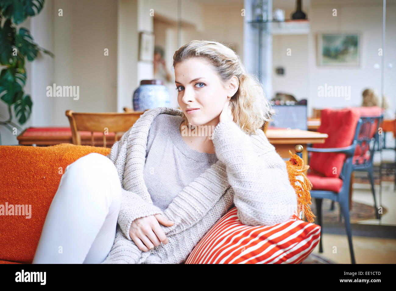 Woman cocooning interior hi-res stock photography and images - Alamy