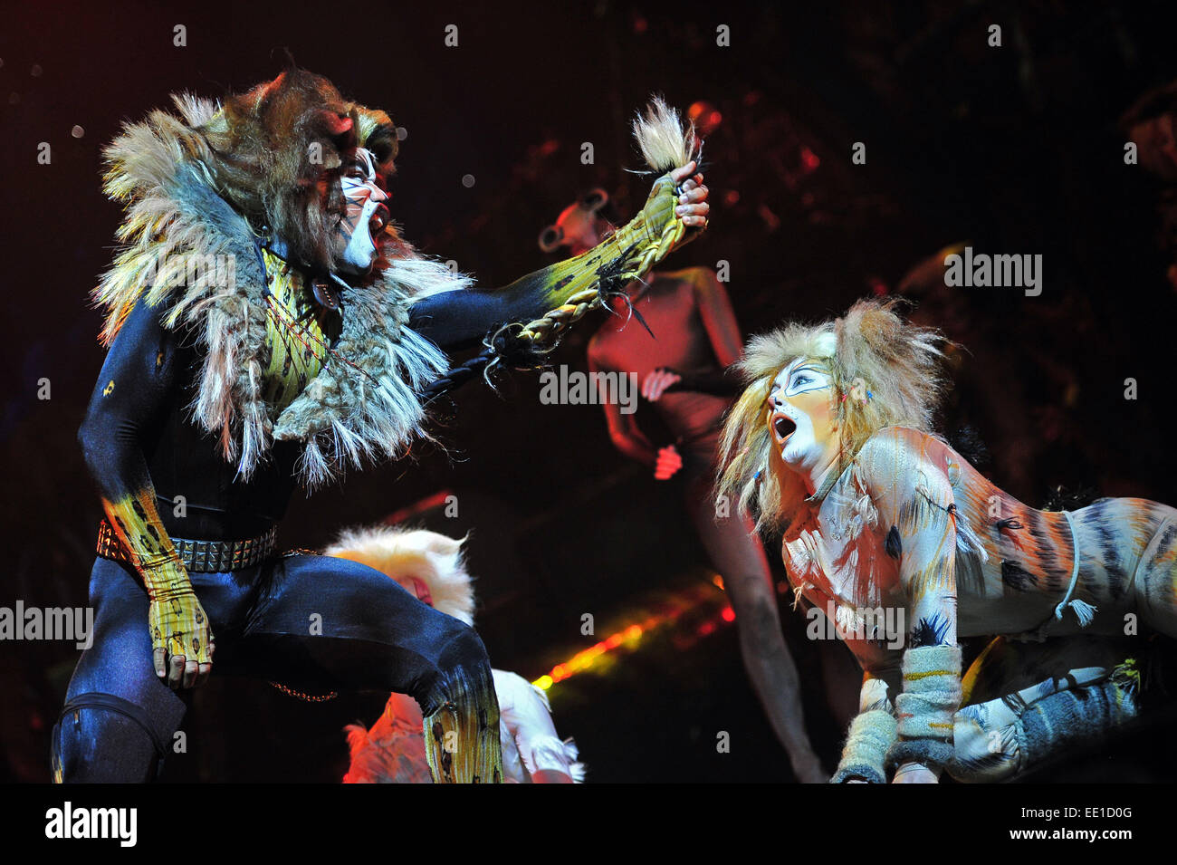 Singapore. 13th Jan, 2015. Performers perform during the musical "Cats ...