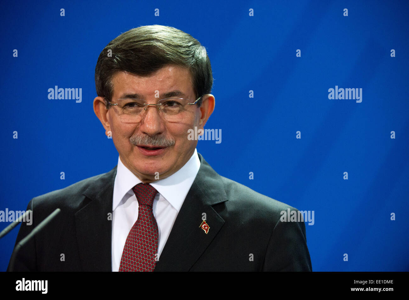 Berlin, Germany. 12th Jan, 2015. Turkish Prime Minister Ahmet Davutoglu ...