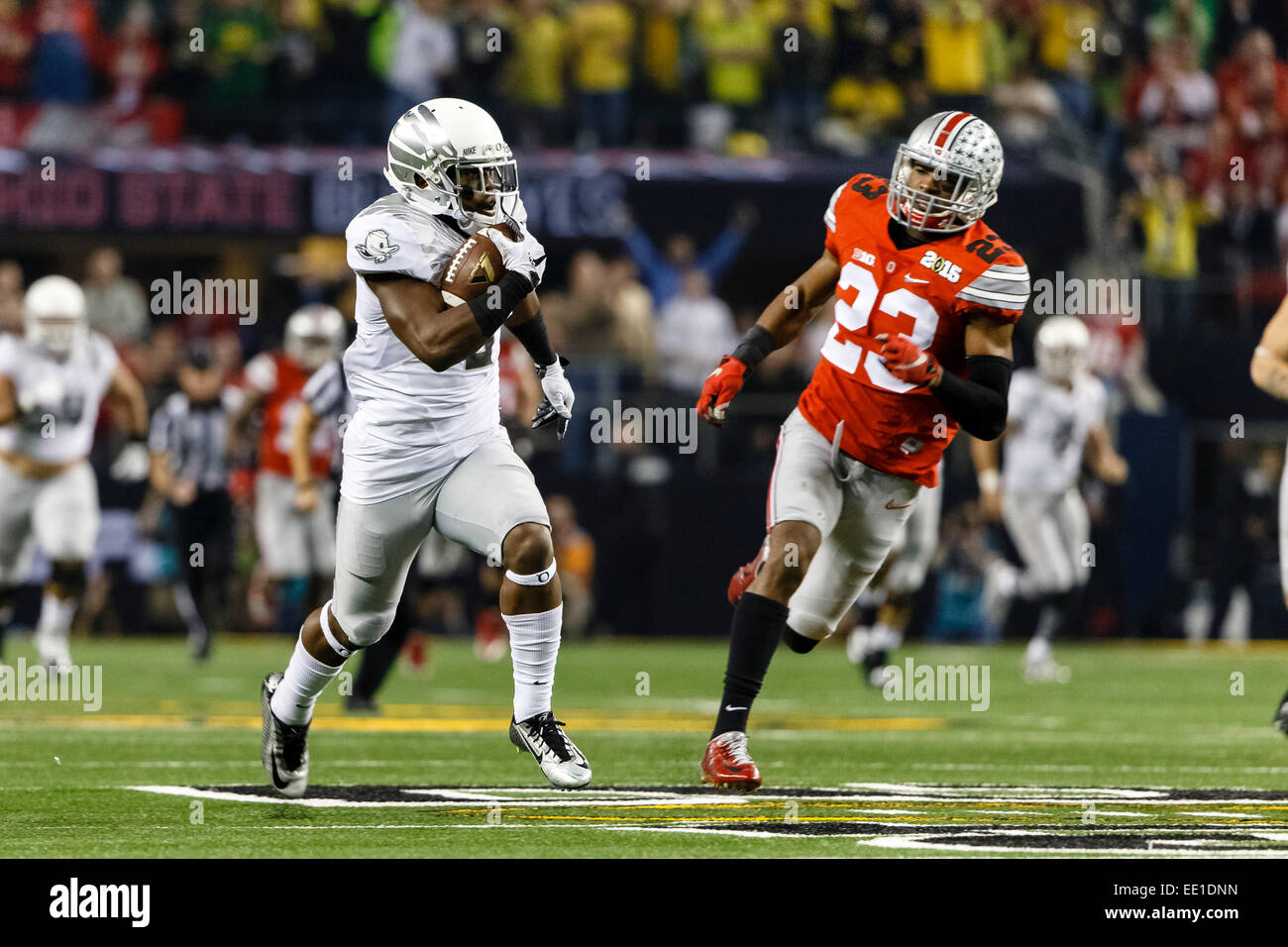 Arlington, Texas, USA. 12th Jan, 2015. Oregon Ducks running back Byron ...