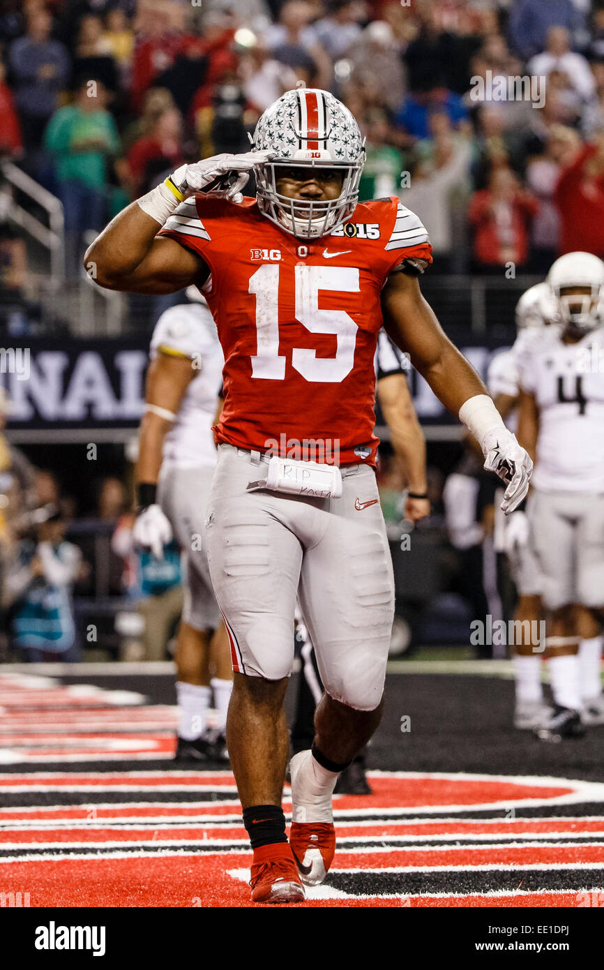 Arlington, Texas, USA. 12th Jan, 2015. Ohio State Buckeyes running back ...