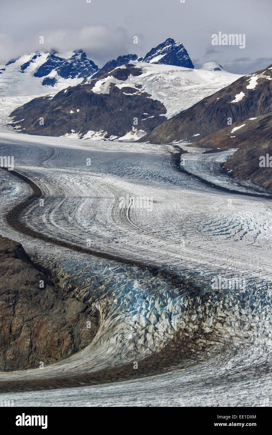 View of mountain glacier, Salmon Glacier, Boundary Ranges, Coast ...