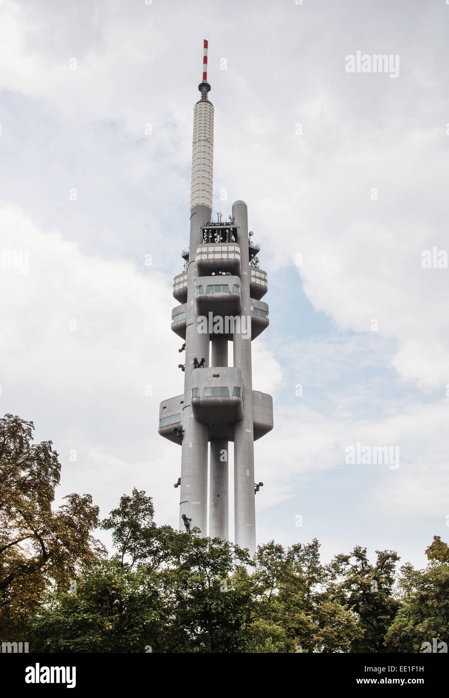 Zizkov television tower in Prague, Czech republic, central Europe ...
