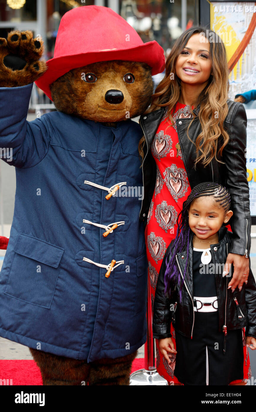 Christina Milian and daughter Violet attending the Los Angeles premiere ...