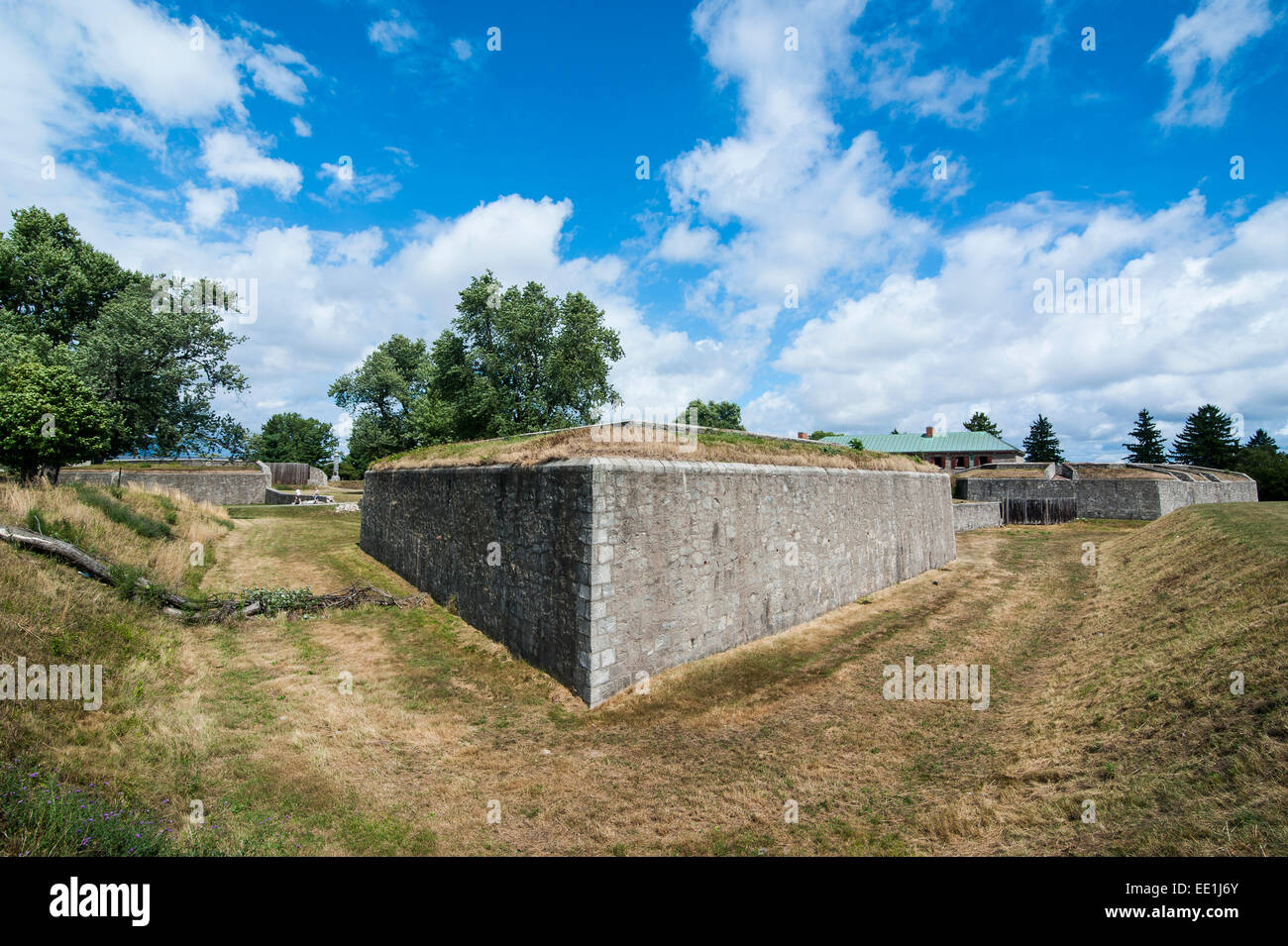 The huge walls of old Fort Erie on the Niagara River, Ontario, Canada ...