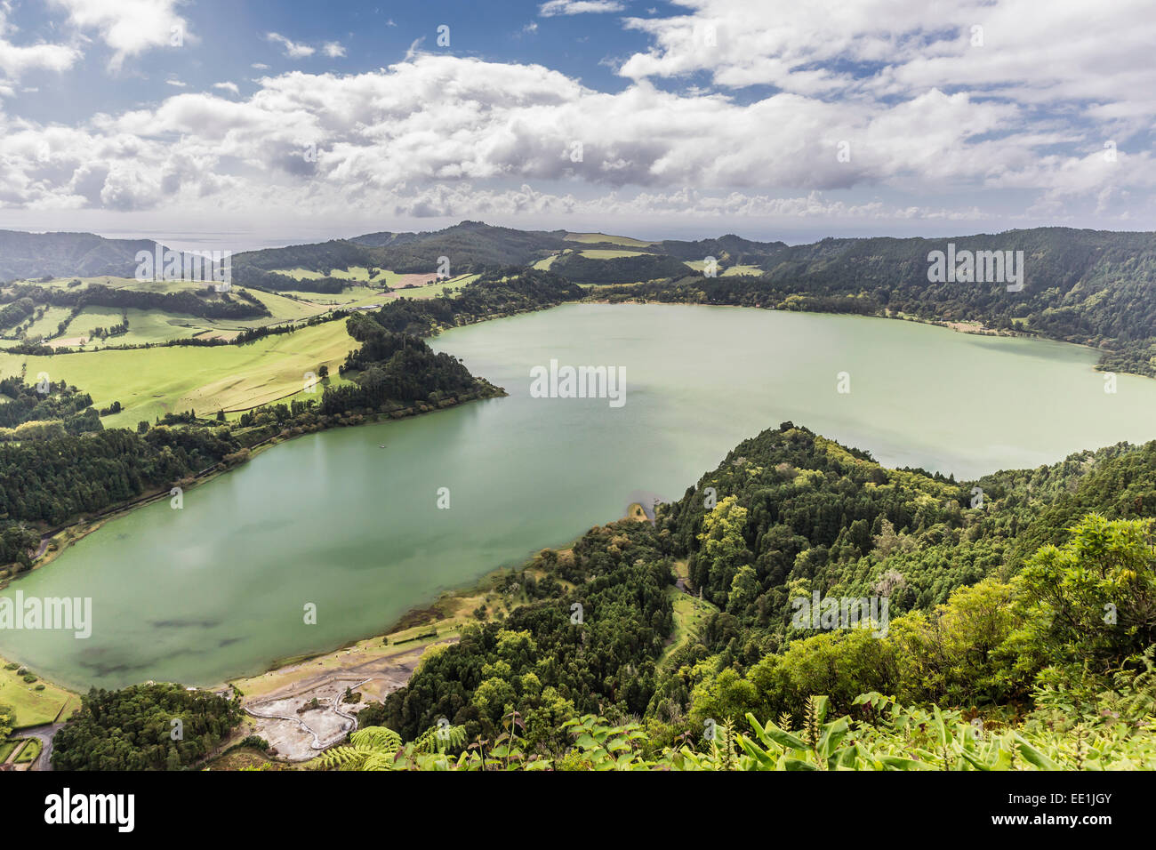 Furnas Valley, a site of bubbling hot springs and fumaroles on the ...