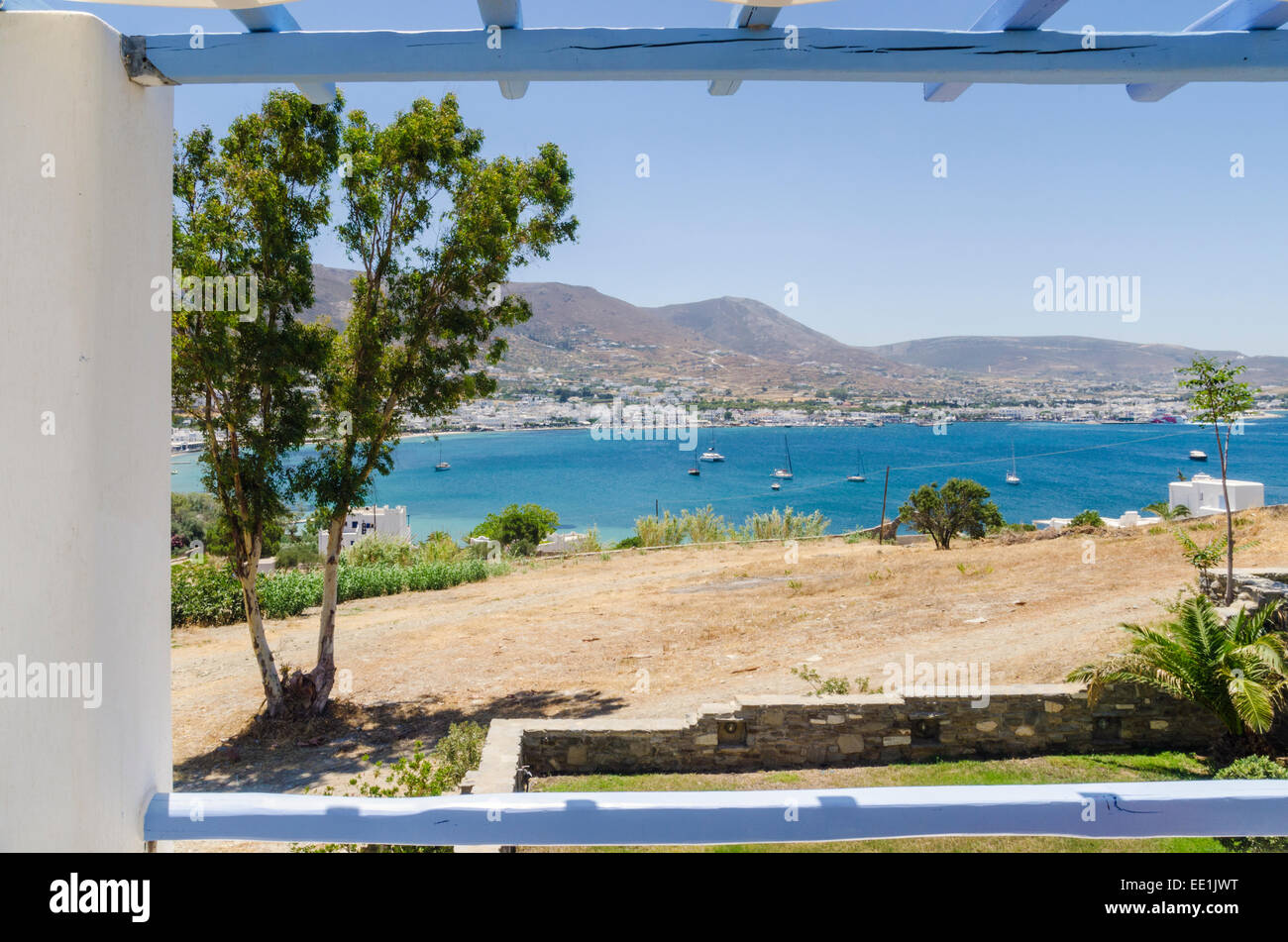 Views over Parikia Bay, Paros Island, Cyclades, Greece Stock Photo - Alamy