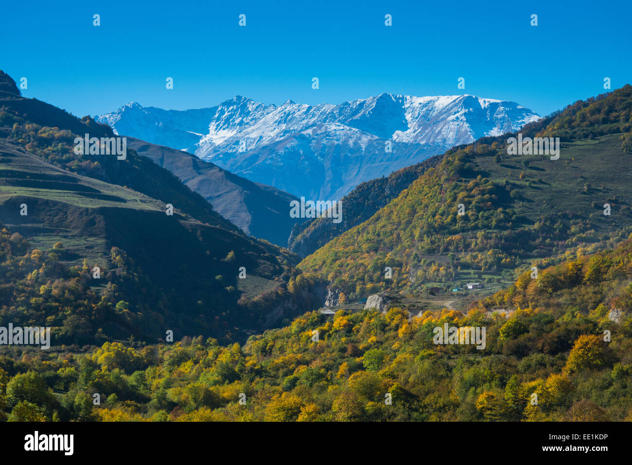 The Caucasian Mountains in fall, Chechnya, Caucasus, Russia, Europe ...