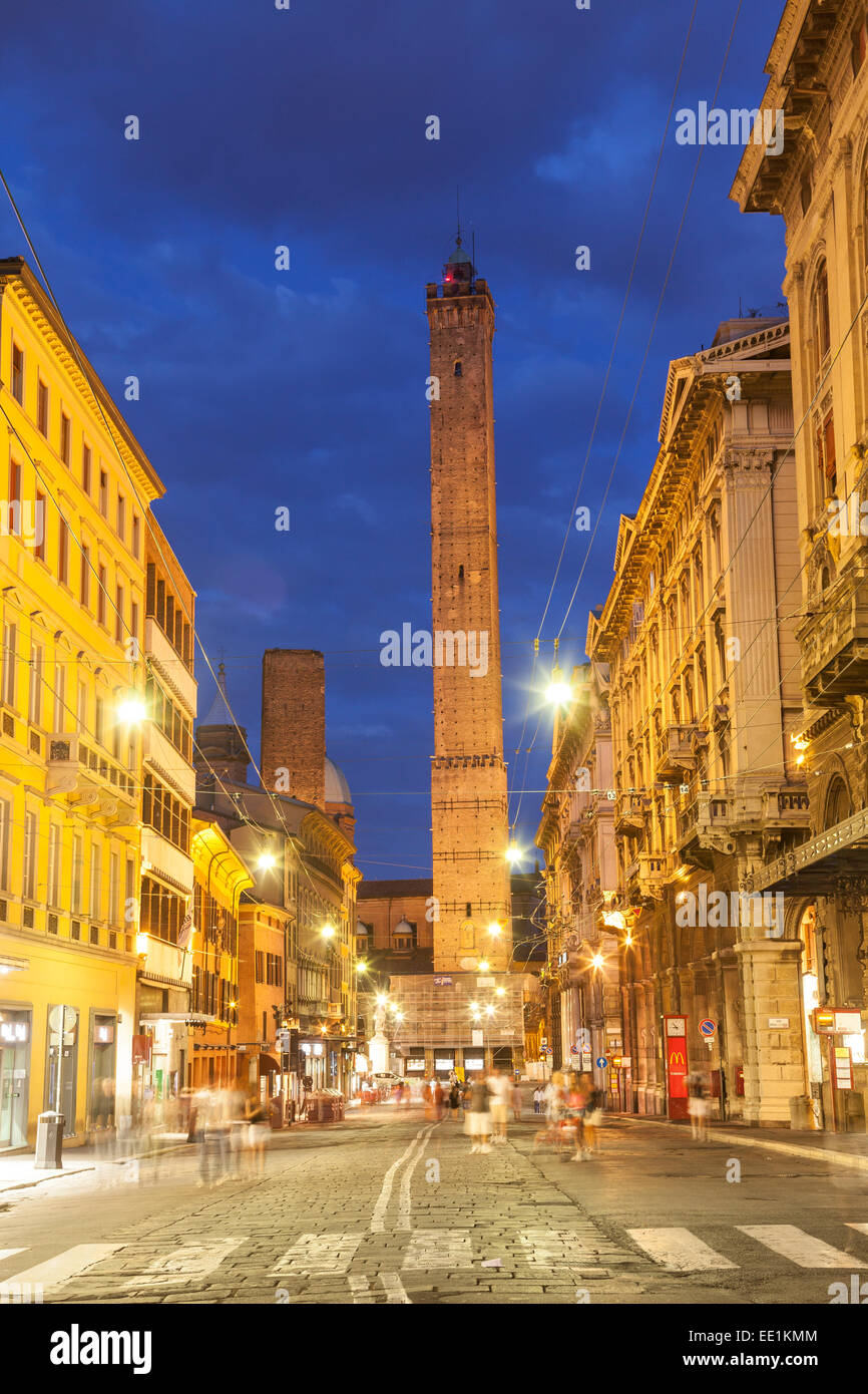 The Asinelli and Garisenda towers in the historic centre of the city of ...