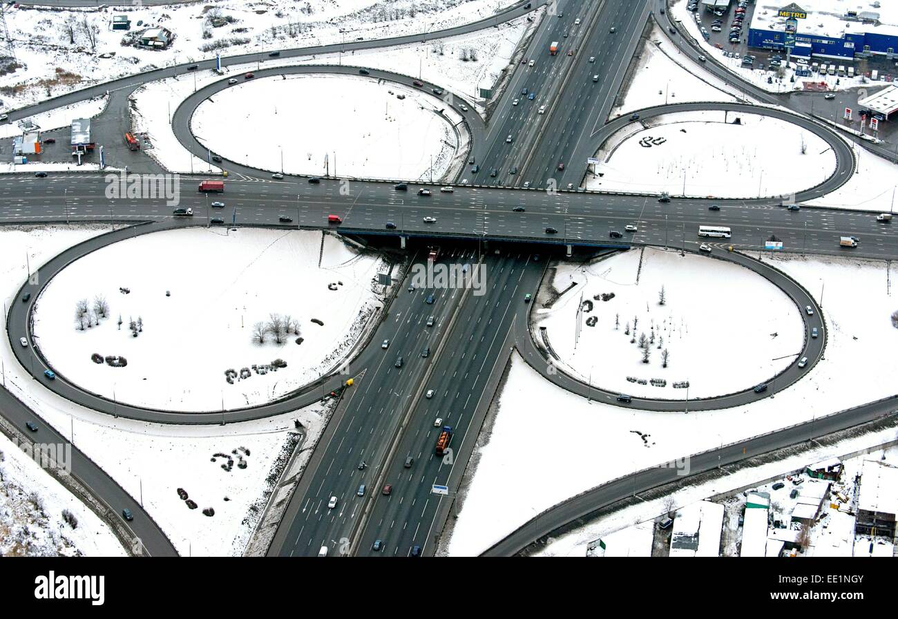 Moscow, Russia. The interchange at the intersection of Moscow Ring Road ...
