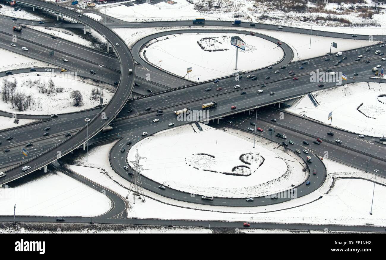 Moscow, Russia. The interchange at the intersection of Moscow Ring Road ...