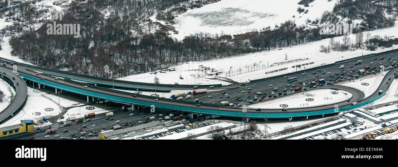 Moscow, Russia. The interchange at the intersection of Moscow Ring Road ...