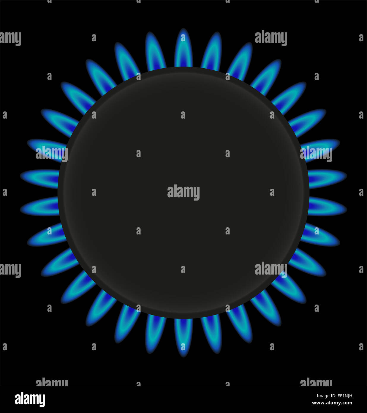 burning gas ring stove illustration isolated on white background Stock ...