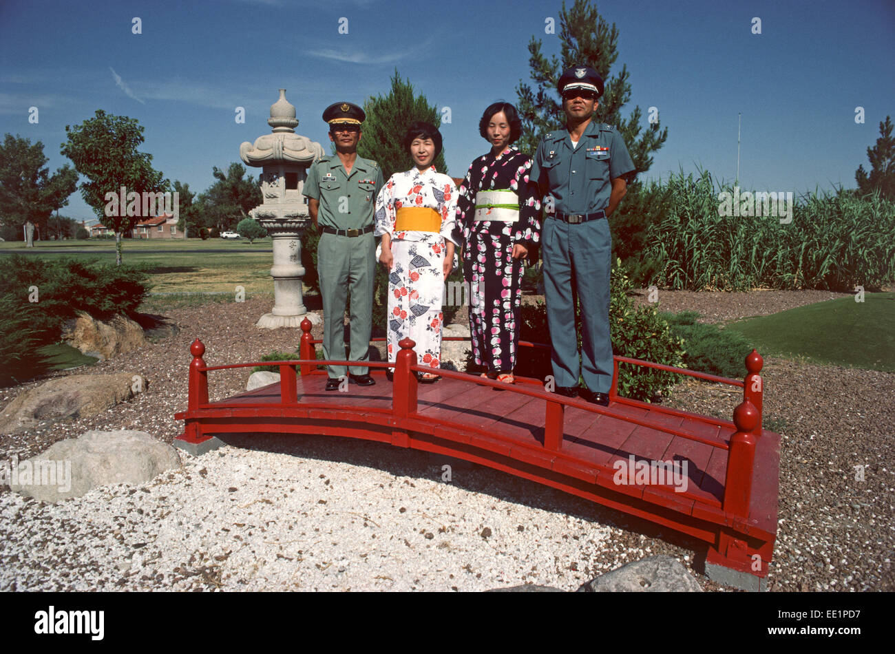 JAPANESE MILITARY PERSONNEL AND WIVES IN JAPANESE GARDEN, FORT BLISS ...