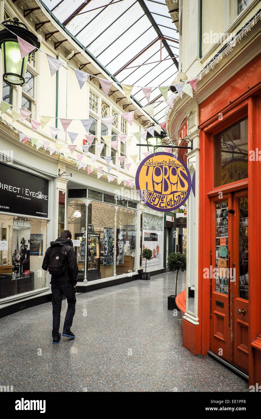 The interior of High Street Arcade in Cardiff Stock Photo - Alamy