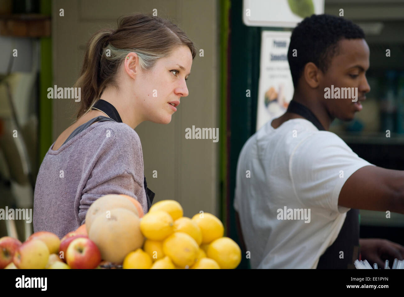 Market stall worker hi-res stock photography and images - Alamy