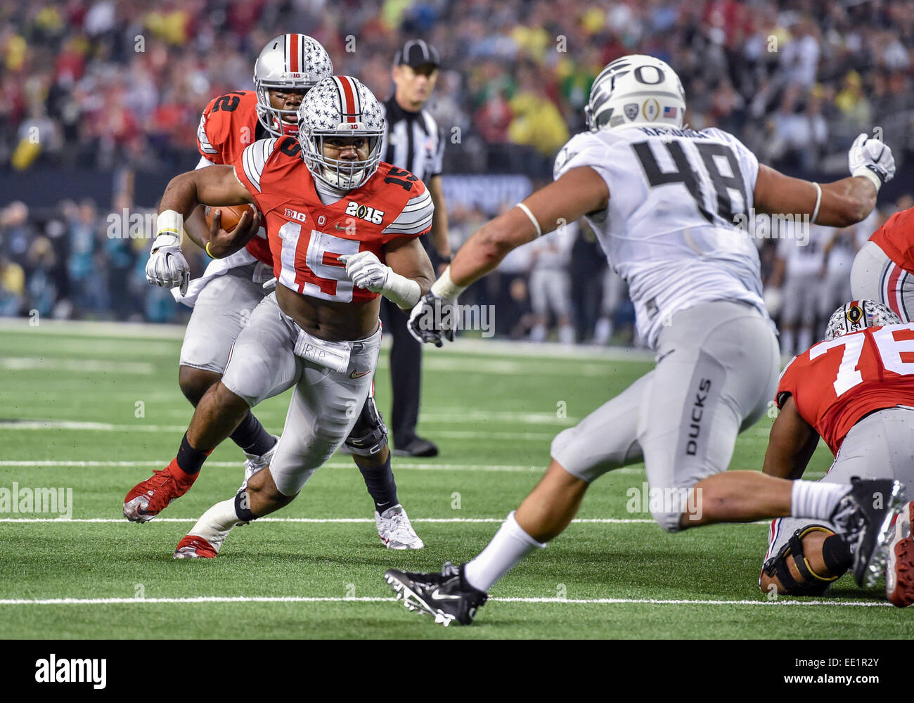 Arlington, Texas, USA. 12th Jan, 2015. Ohio State Buckeyes quarterback ...