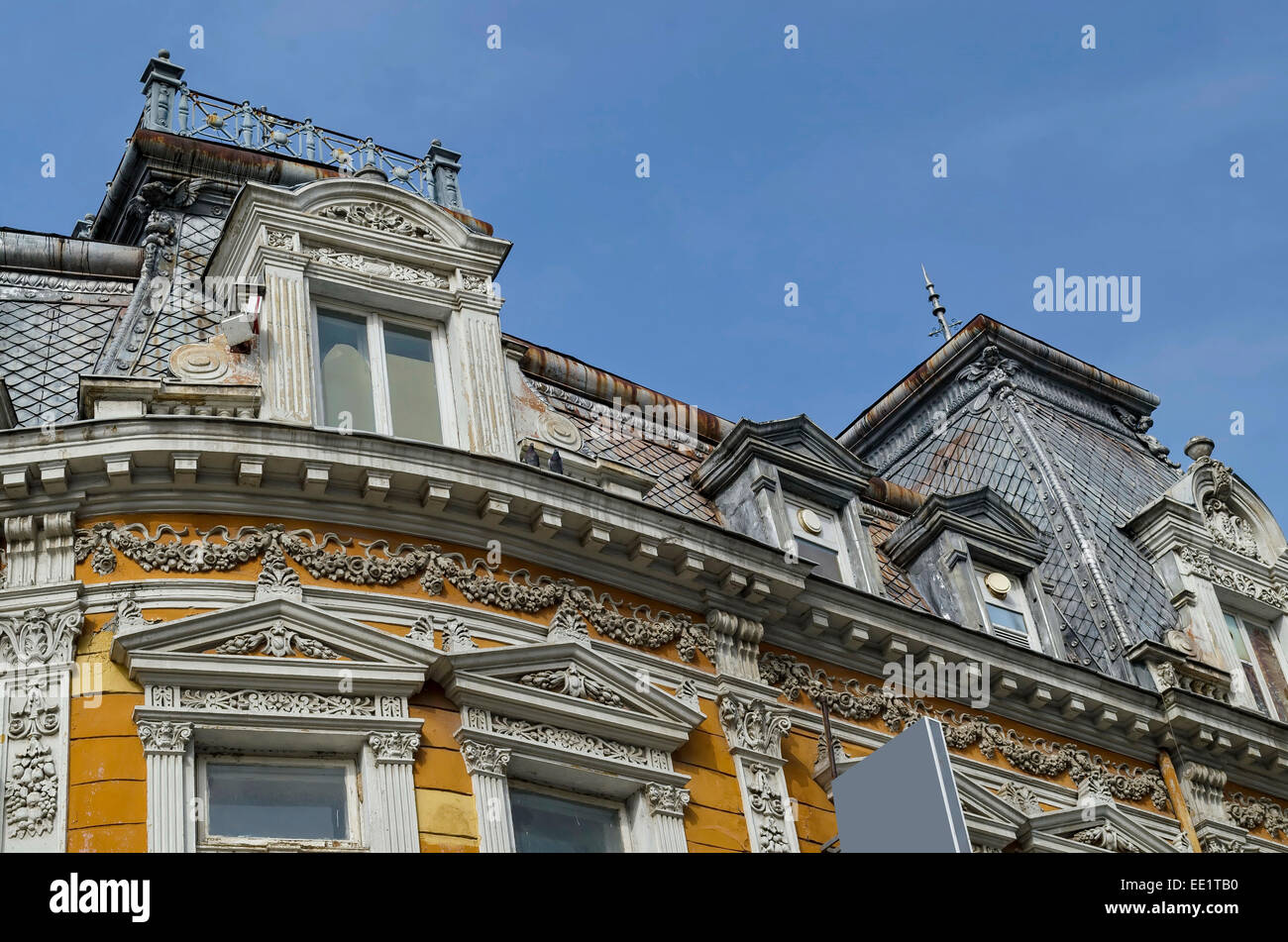 Ancient renovated building with rich decoration in Ruse - beauty town ...