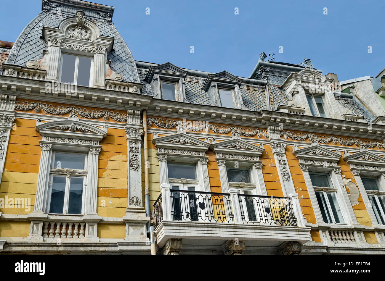 Ancient renovated building with rich decoration in Ruse - beauty town ...