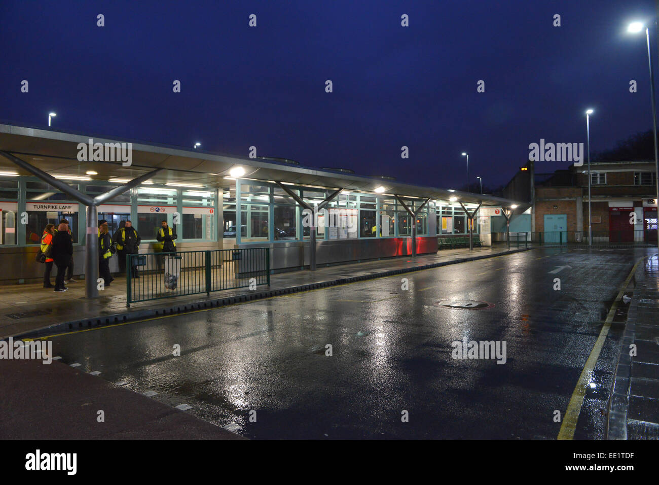 Turnpike Lane, London, UK. 13th January 2015. The bus station in ...