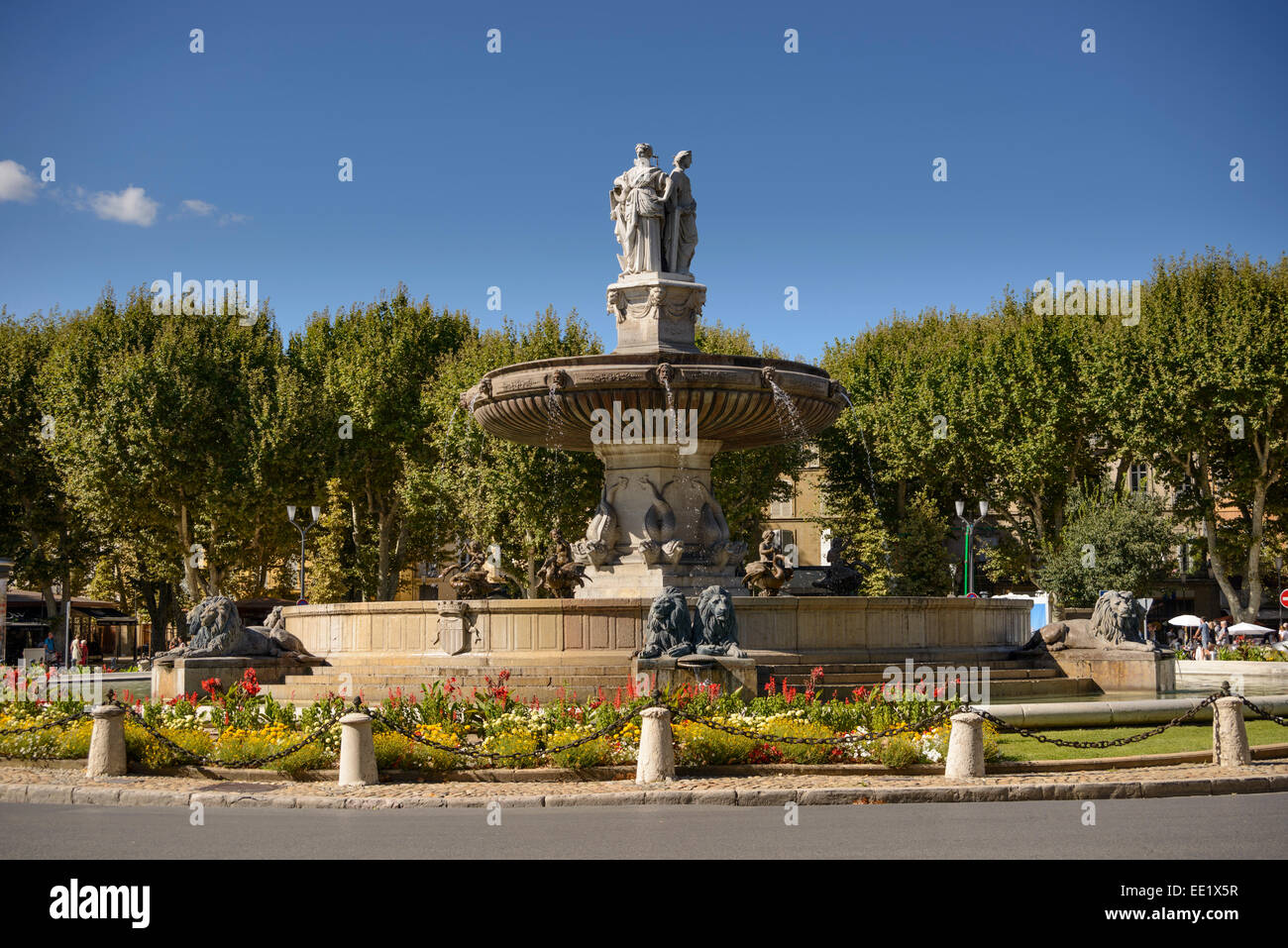 Fontaine de la Rotonde (built in 1860) in Place du Gal de Gaulle in Aix ...
