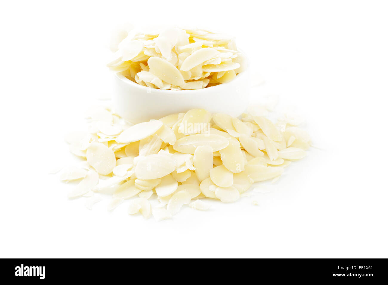 White background flaked almonds Cut Out Stock Images & Pictures - Alamy