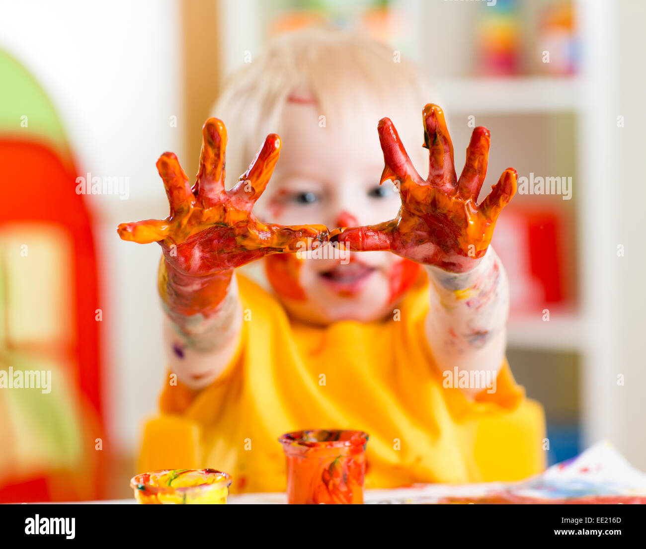 Messy child painting hi-res stock photography and images - Alamy