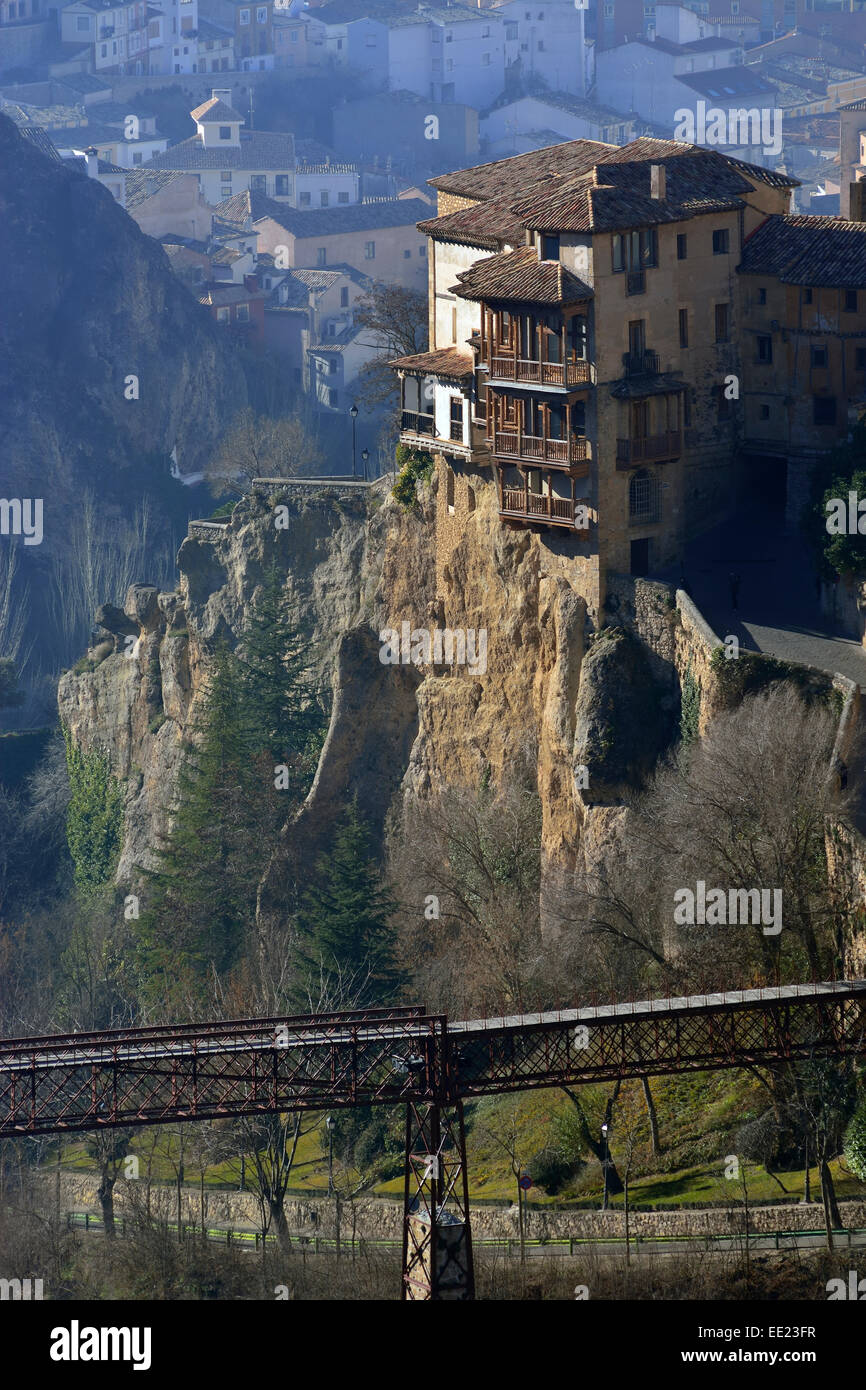Hanging Houses and Saint Paul Bridge in Cuenca, a World Heritage site ...