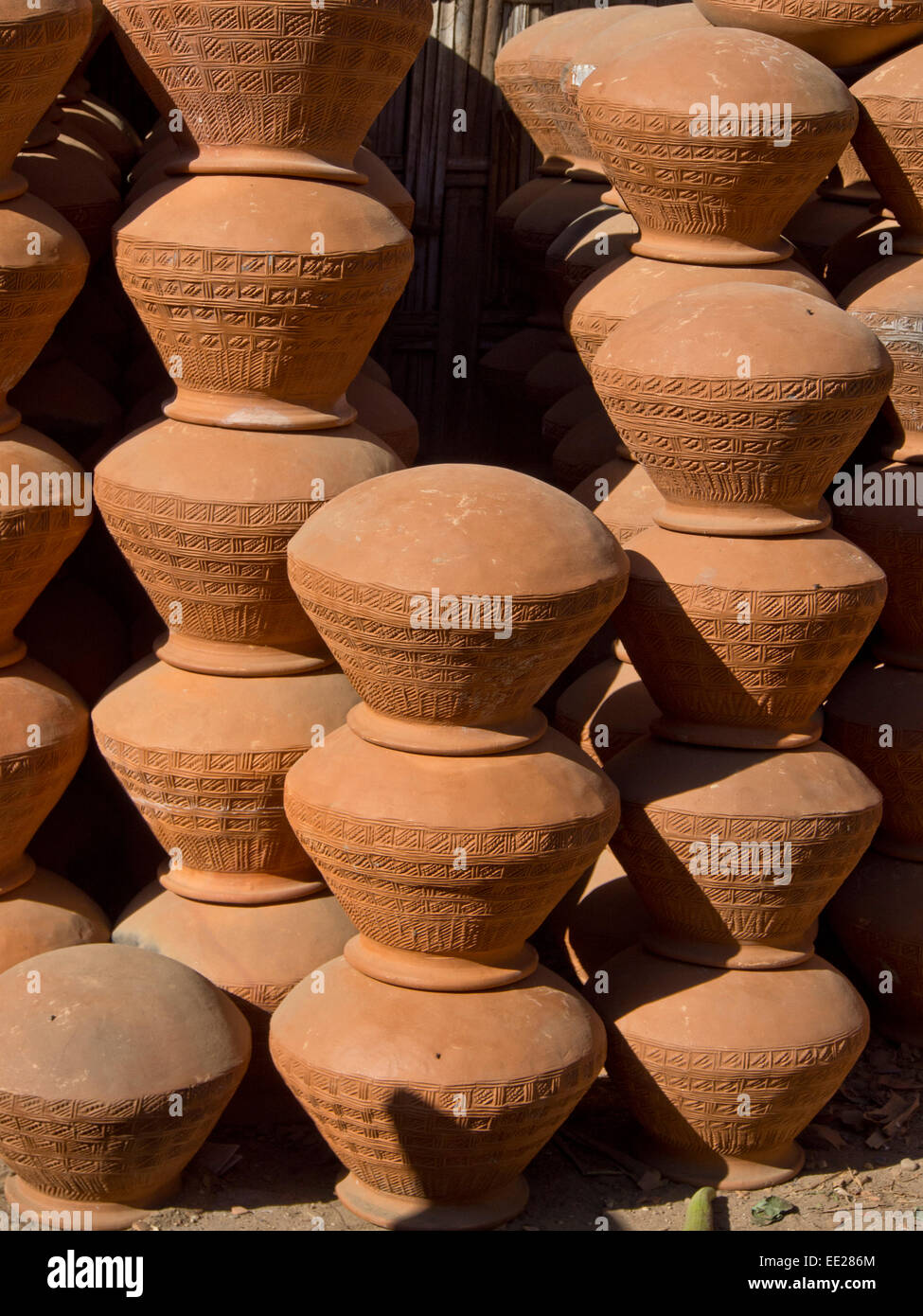 Pottery in a shop in a village in Myanmar Stock Photo - Alamy