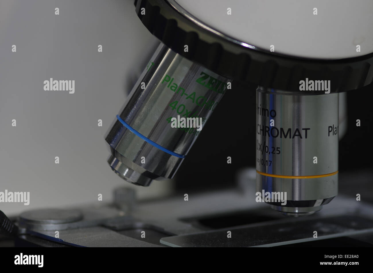 Close up of laboratory microscope Stock Photo - Alamy