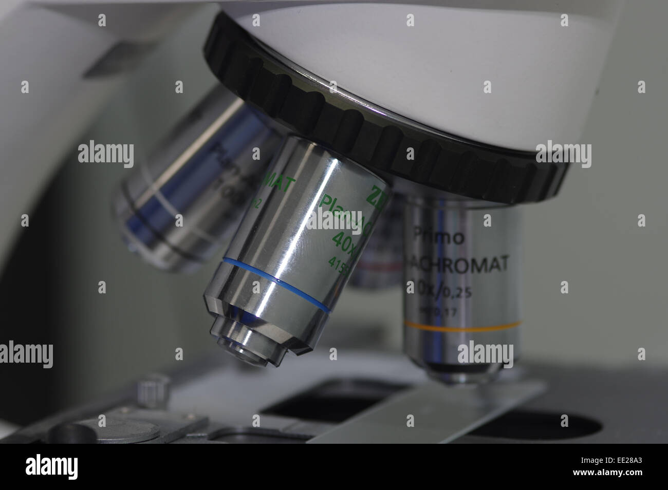 Close up of laboratory microscope Stock Photo - Alamy