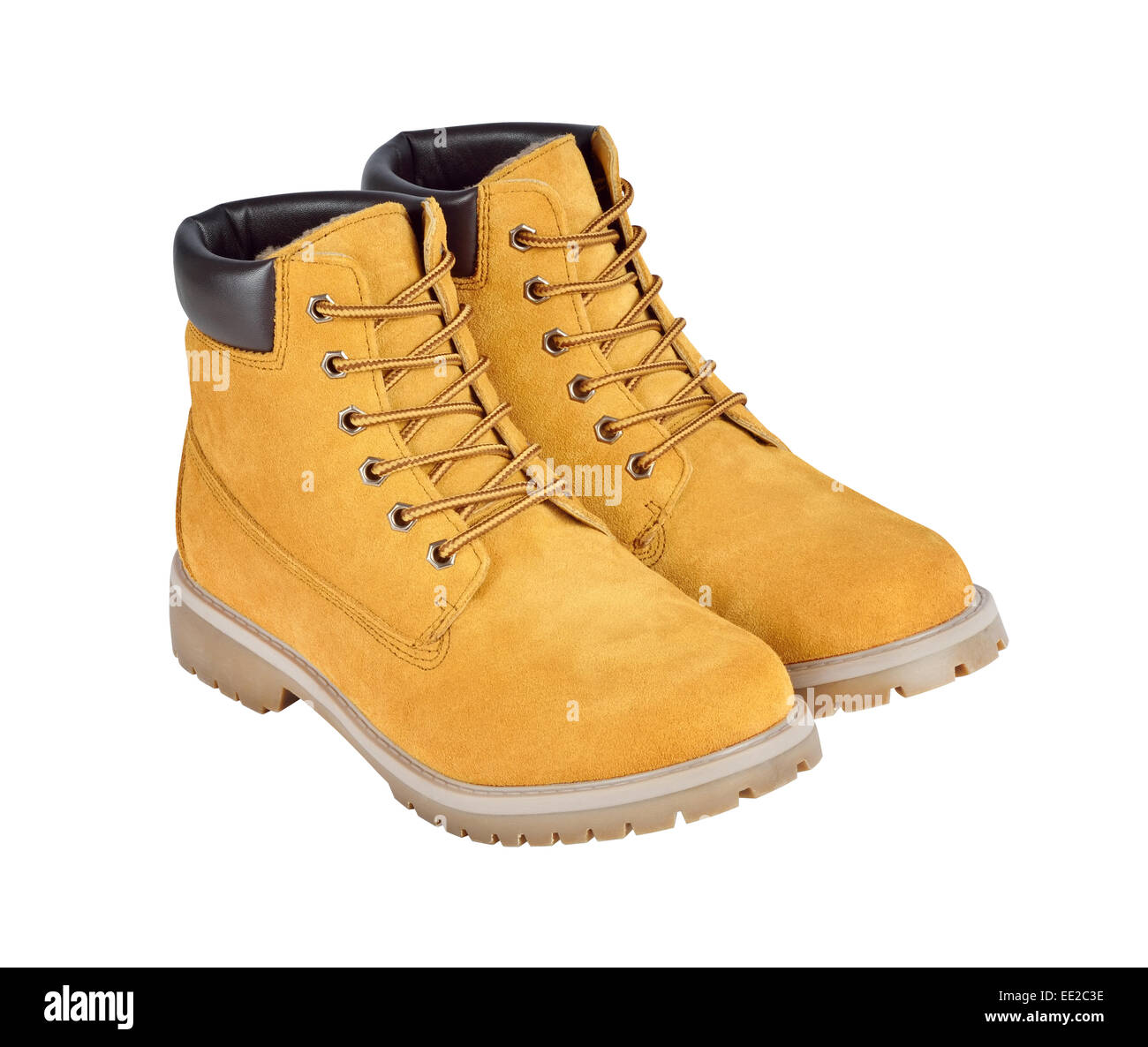 Yellow winter boots on Cut Out Stock Images & Pictures - Alamy