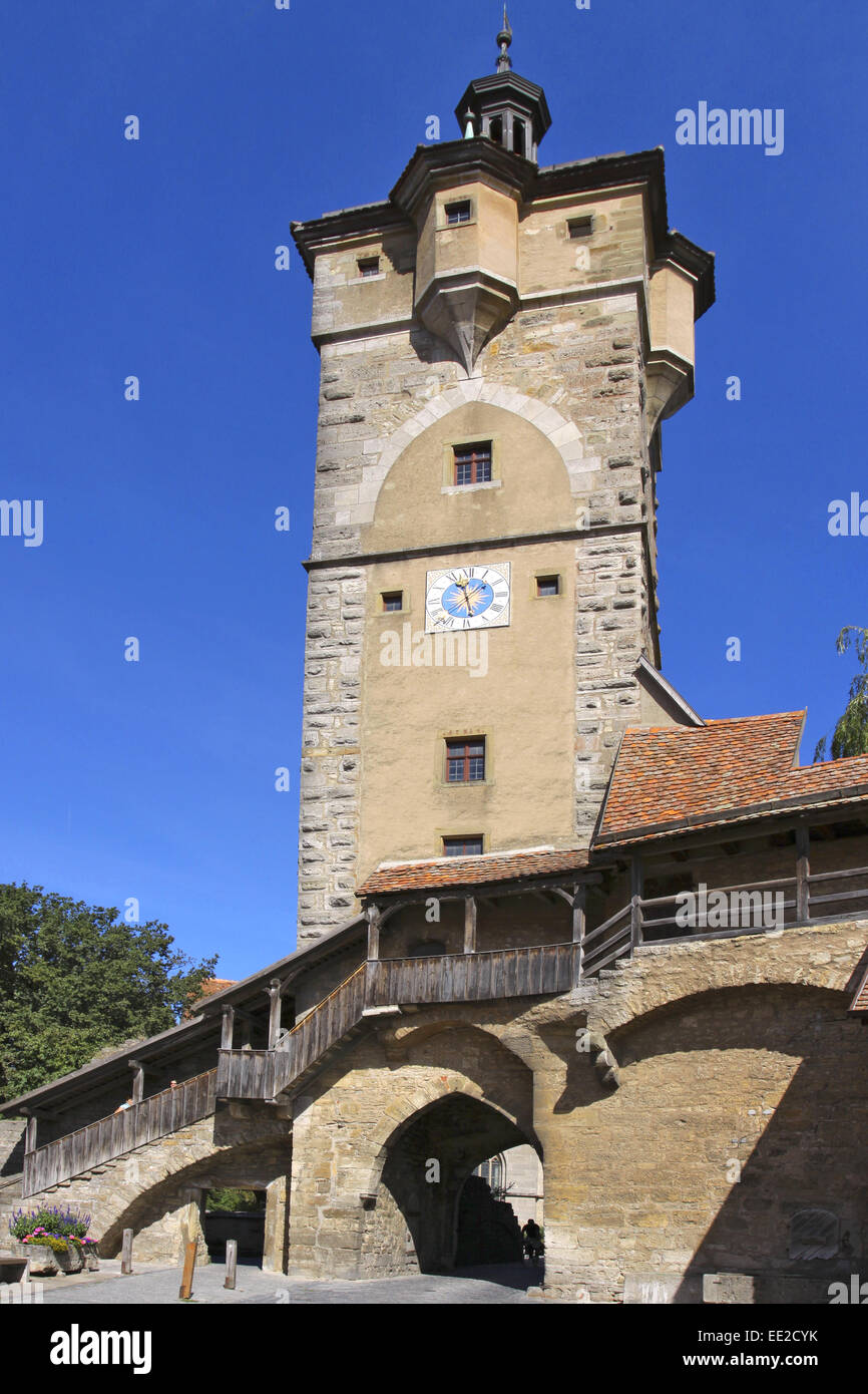 Deutschland, Bayern, Rothenburg ob der Tauber, Stadtmauer ...