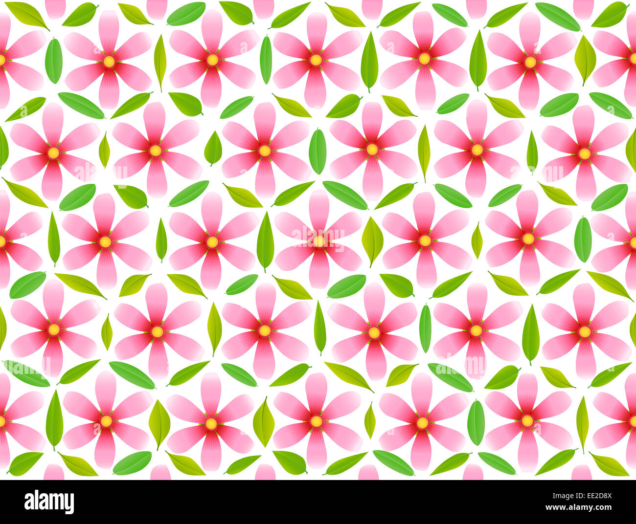 Flower of life pattern, composed of pink flowers and green leaves Stock ...